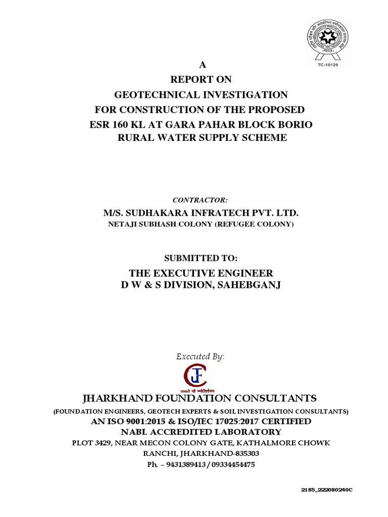 Geotechnical Investigation Report for ESR 160 KL | PDF | Home & Garden ...