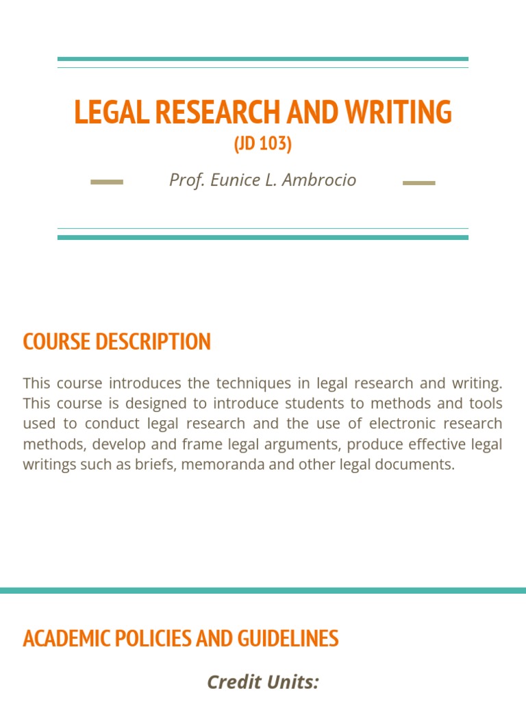 Lesson 1 - Intro To Legal Research and Writing | PDF | Lawsuit | Obiter ...