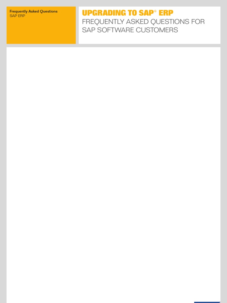 Frequently Asked Question For Upgrade | PDF | Sap Se | Enterprise ...