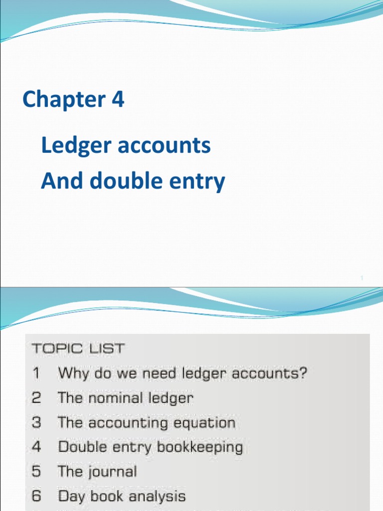 4 Chapter 4 C4.5-C5.6 Ledger Accounts and Double Entry | PDF | Debits And Credits | Bookkeeping