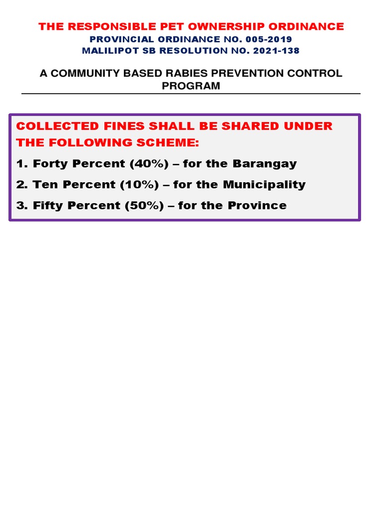 The Responsible Pet Ownership Ordinance | PDF