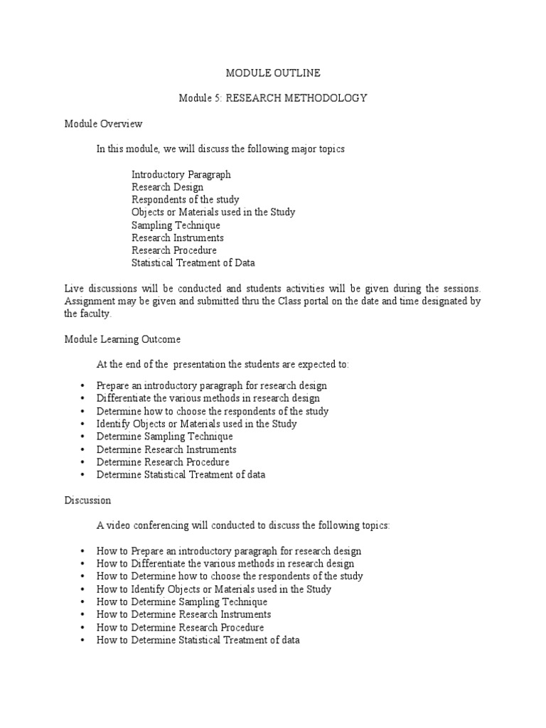 MODULE 5. Research Methodology | Download Free PDF | Sampling ...