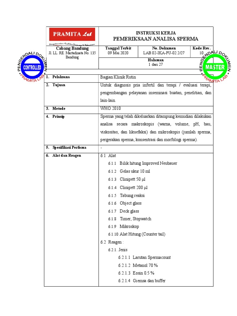 Analisis Makroskopis dan Mikroskopis Sperma | PDF