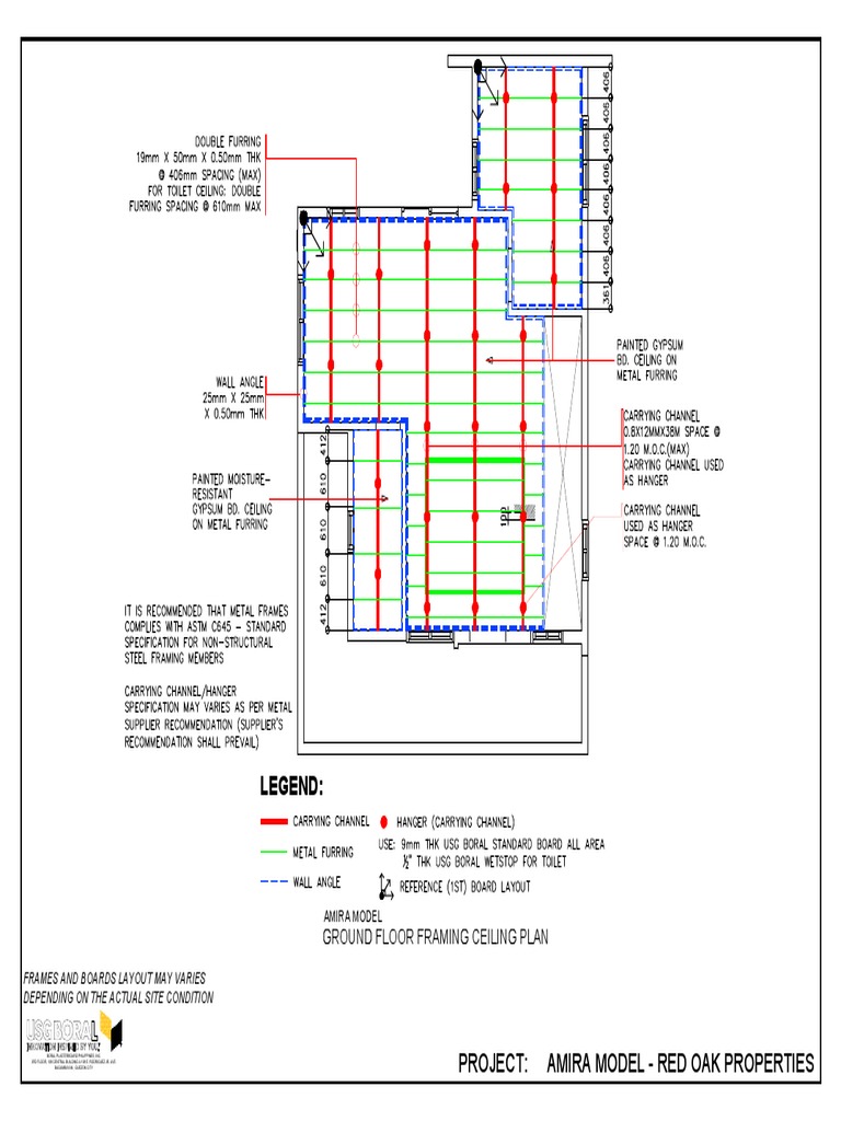 Amira Model Ceiling Framing Plan | PDF