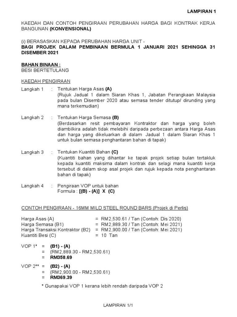 Pengiraan Vop - Konvensional Latest | PDF
