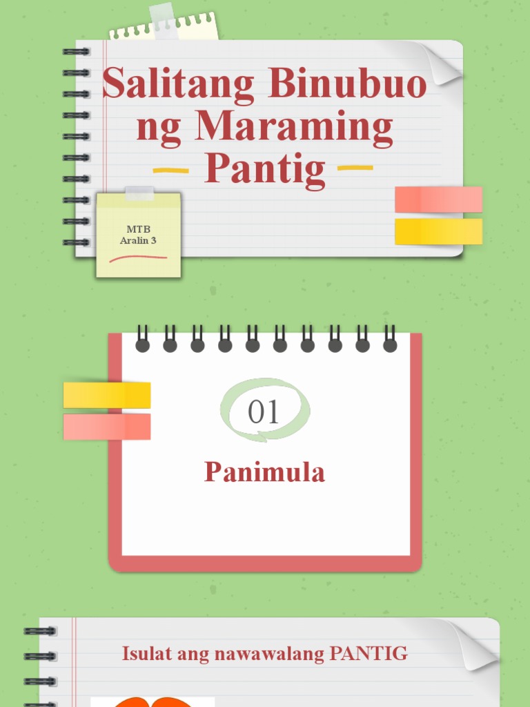 MTB2 - Aralin 3 - Salitang Binubuo NG Maraming Pantig | PDF