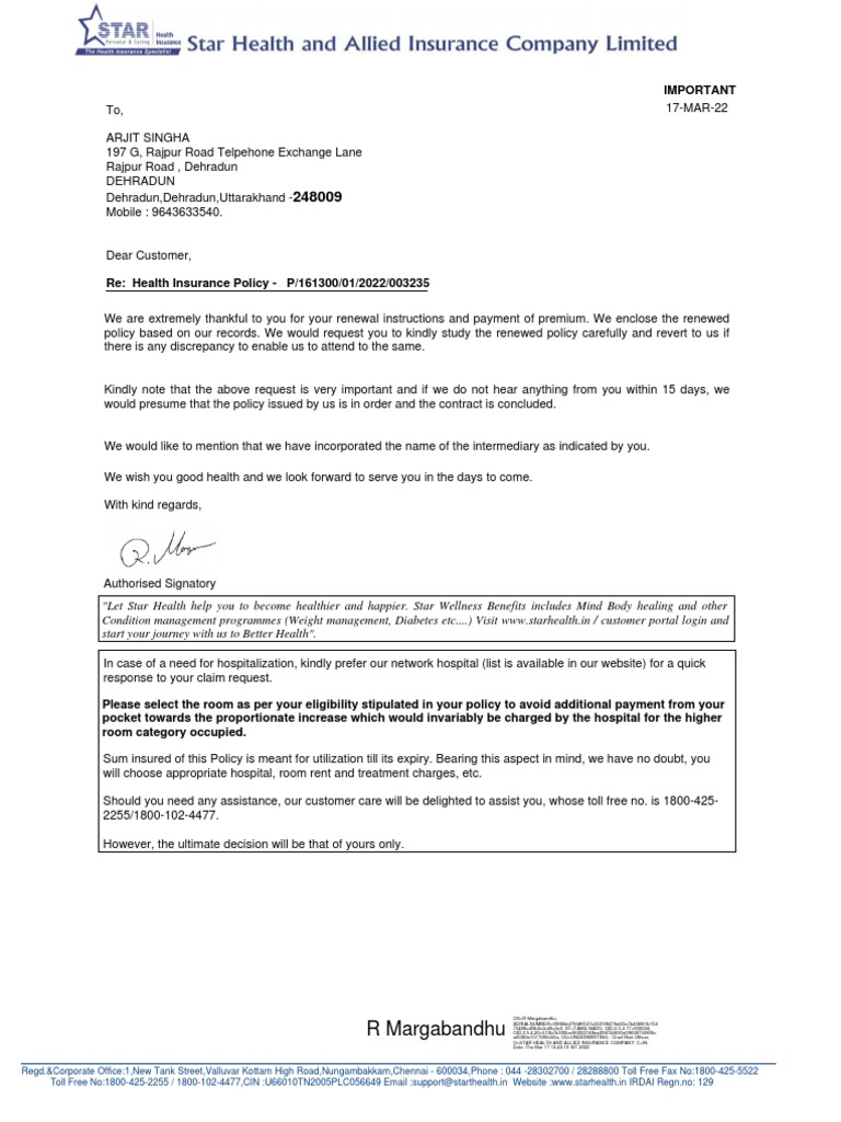 Important Health Insurance Renewal Notice | PDF | Insurance