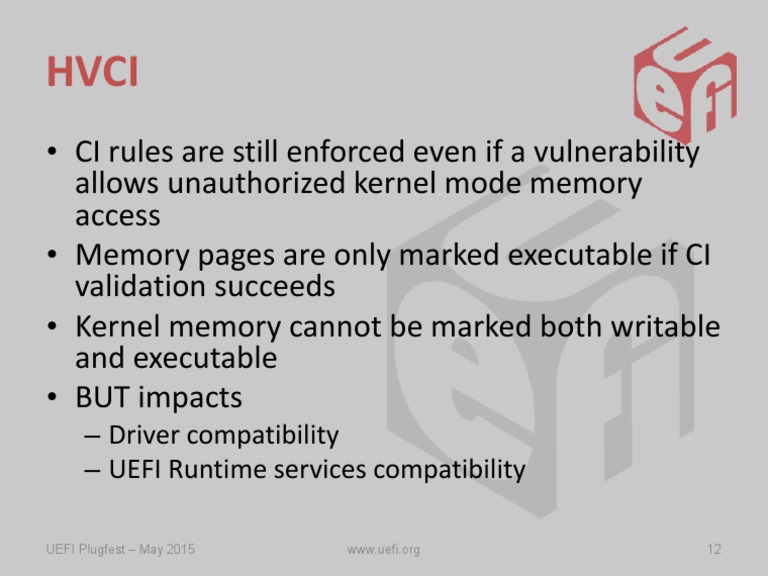 UEFI - Plugfest - May - 2015 Windows 10 Requirements For TPM, HVCI and ...