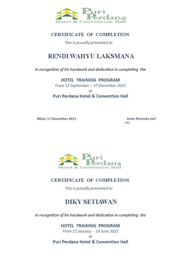 Certificate Training | PDF