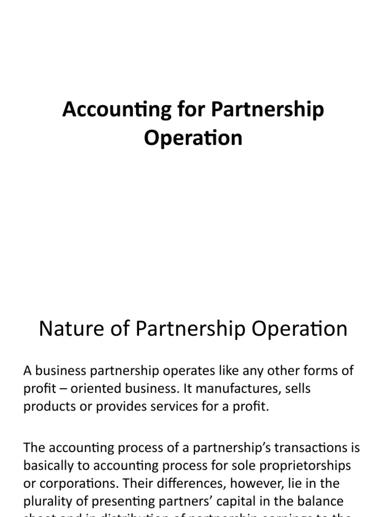 Accounting For Partnership Operation | PDF | Debits And Credits ...