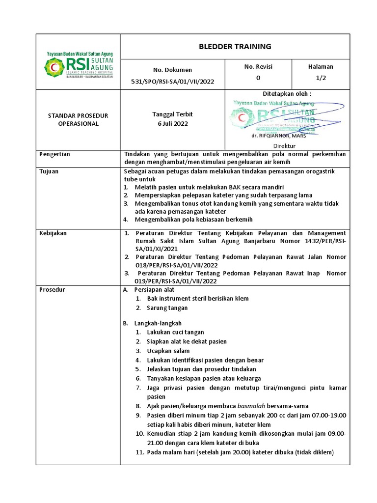 Bledder Training | PDF