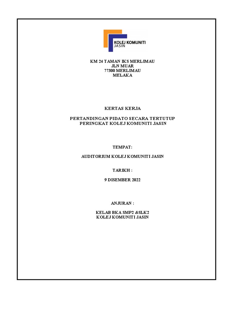 Editted Kertas Kerja Pertandingan Pidato | PDF