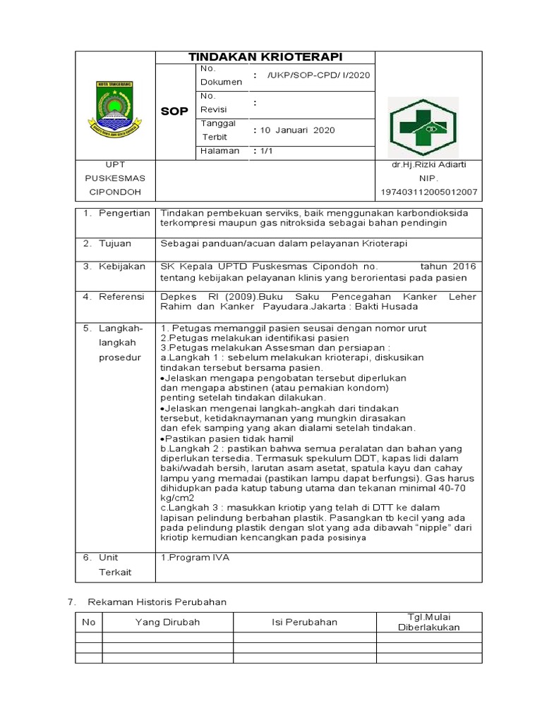 Panduan Krioterapi di Puskesmas | PDF | Sains & Matematika