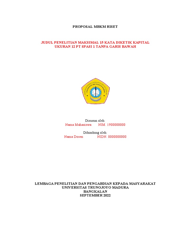 Contoh Proposal Riset MBKM | PDF | Kajian Bahasa Asing | Sains & Matematika