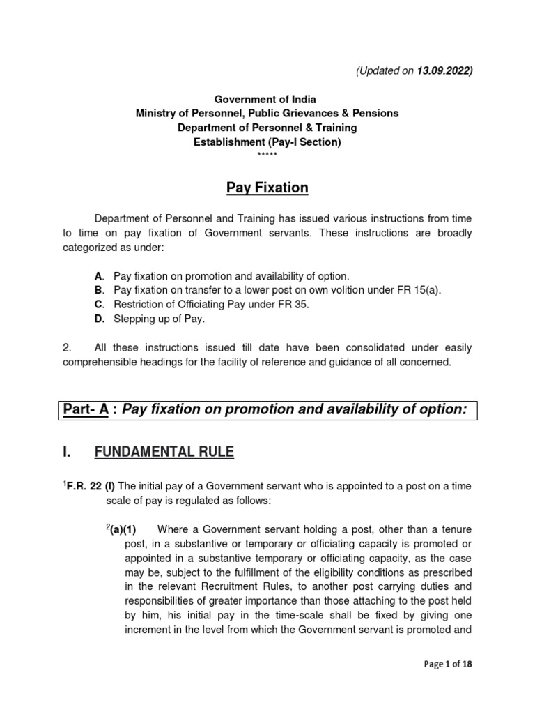 Pay Fixation Guidelines for Promotions | PDF | Employment | Accrual