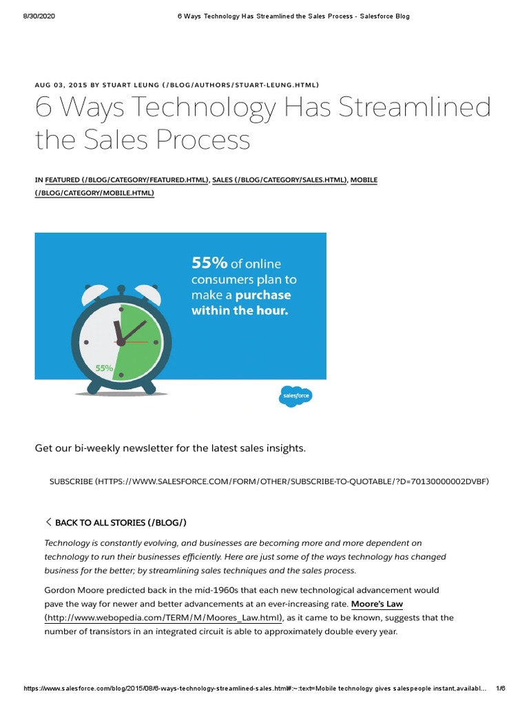 6 Ways Technology Has Streamlined The Sales Process - Salesforce Blog ...