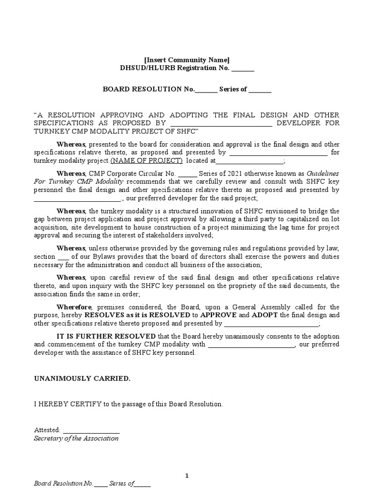 Board Resolution For Final Design | PDF | Government | Justice