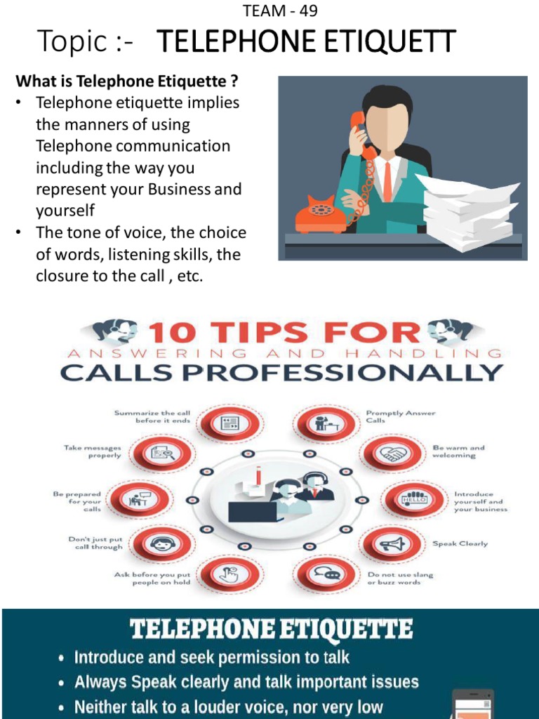 Topic:-Telephone Etiquett: What Is Telephone Etiquette ? | PDF | Career ...