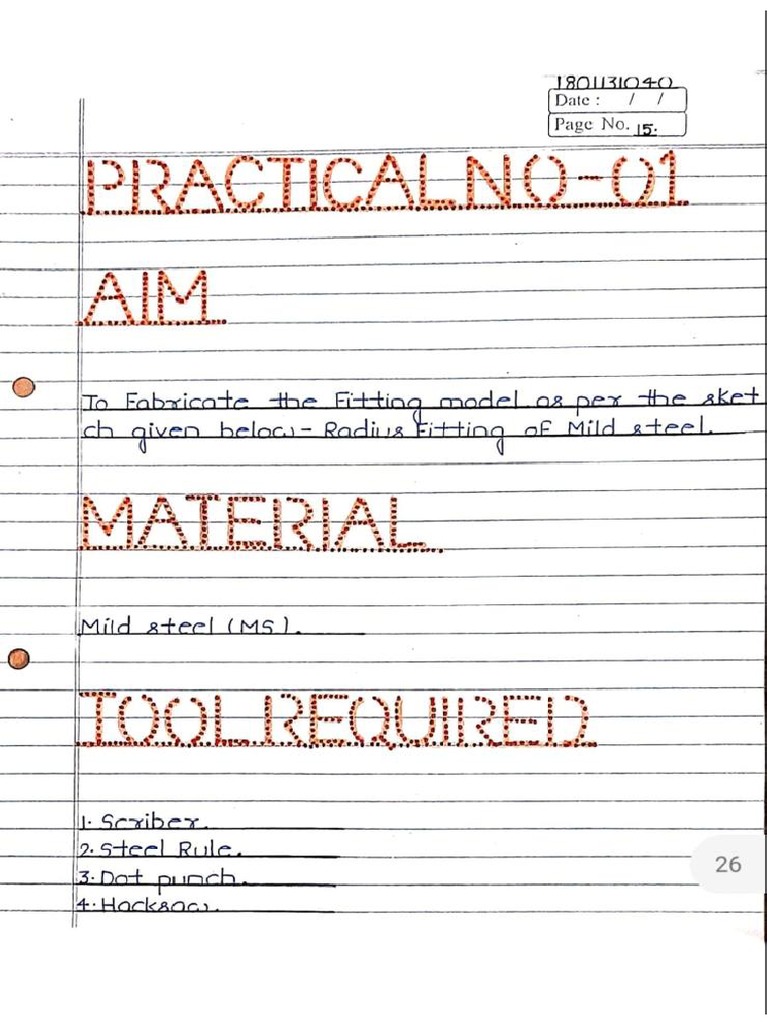 Fitting Shop Practical 5th Sem - ScanFile | PDF