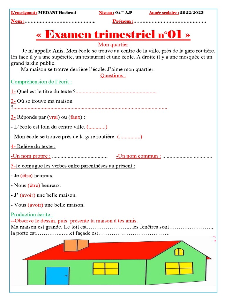 Dzexams 4ap Francais 666847 | PDF