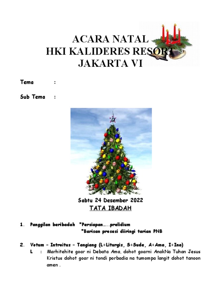 Perayaan Natal HKI Kalideres 2022 | PDF