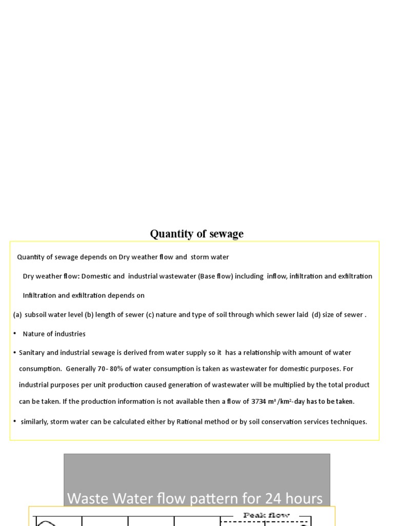 Sewage Flow Calculation and Design Factors | PDF | Sanitary Sewer | Sewage
