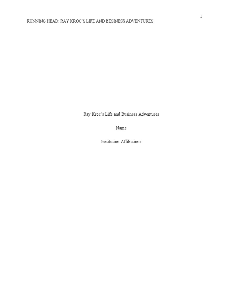 Ray Kroc: Founder of McDonald's Legacy | PDF | Mc Donald's | Business