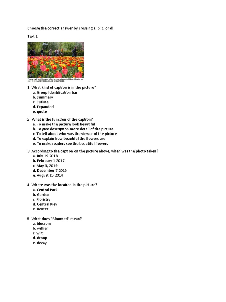 Soal Photo Caption 1 | PDF | Jakarta