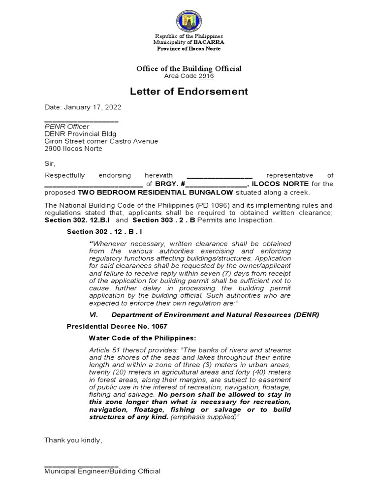 DENR-Endorsement Letter | Download Free PDF | Justice | Crime & Violence