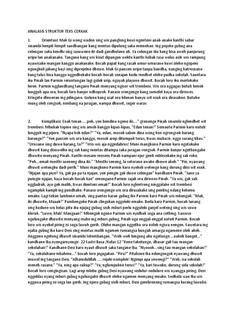 ANALASIS STRUKTUR TEKS CERKAK Figo | PDF
