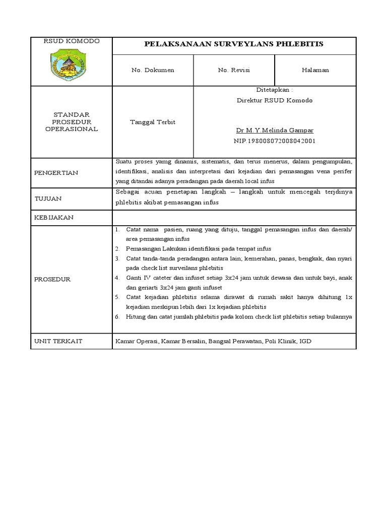 Spo Surveylans Phlebitis | PDF