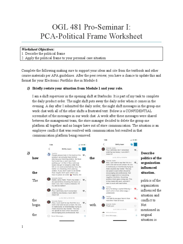 4 Political Frame Worksheet Amanda Piotrowski | PDF | Leadership ...