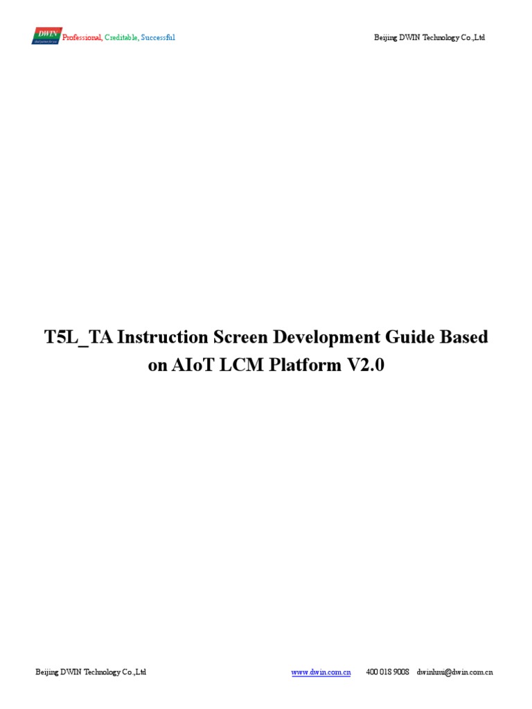 T5L TA AIoT LCM Platform Instruction Screen Development Guide | PDF | Touchscreen | Icon (Computing)