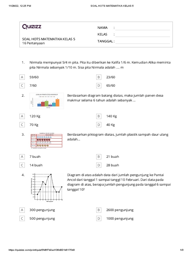Soal Hots Matematika Kelas 5 | PDF