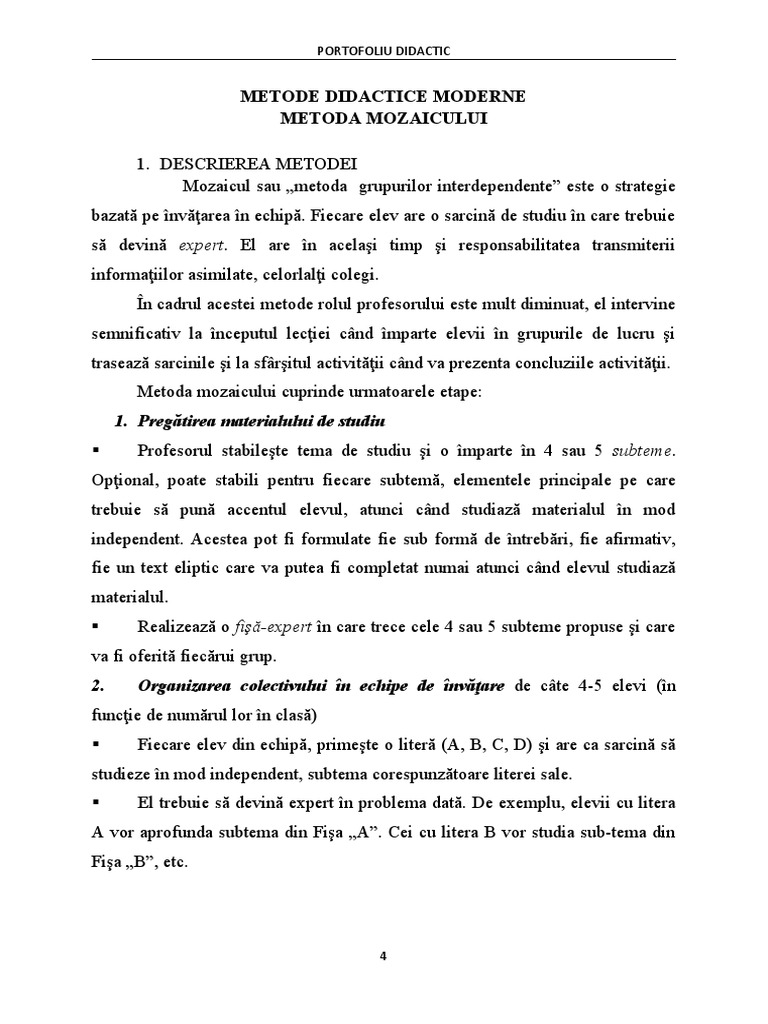 Metode Didactice Moderne | PDF