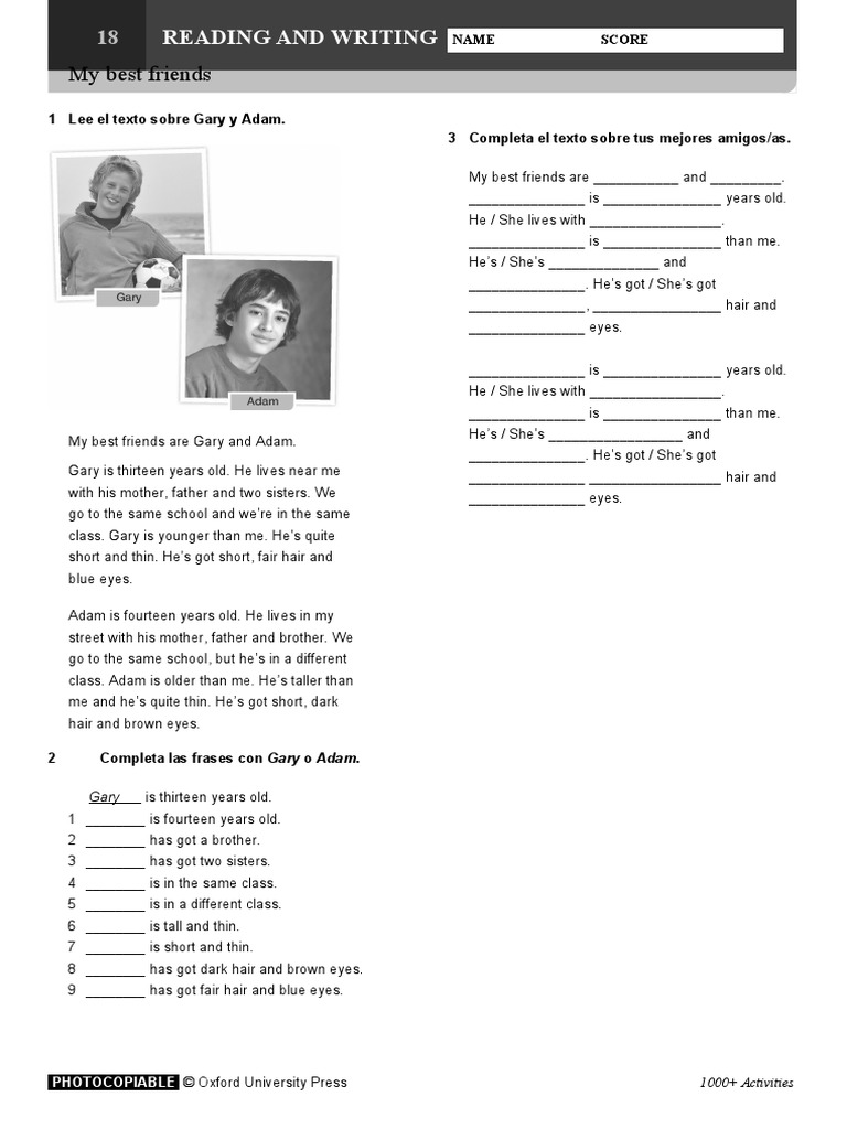 Reading My Best Friend, Easy | PDF