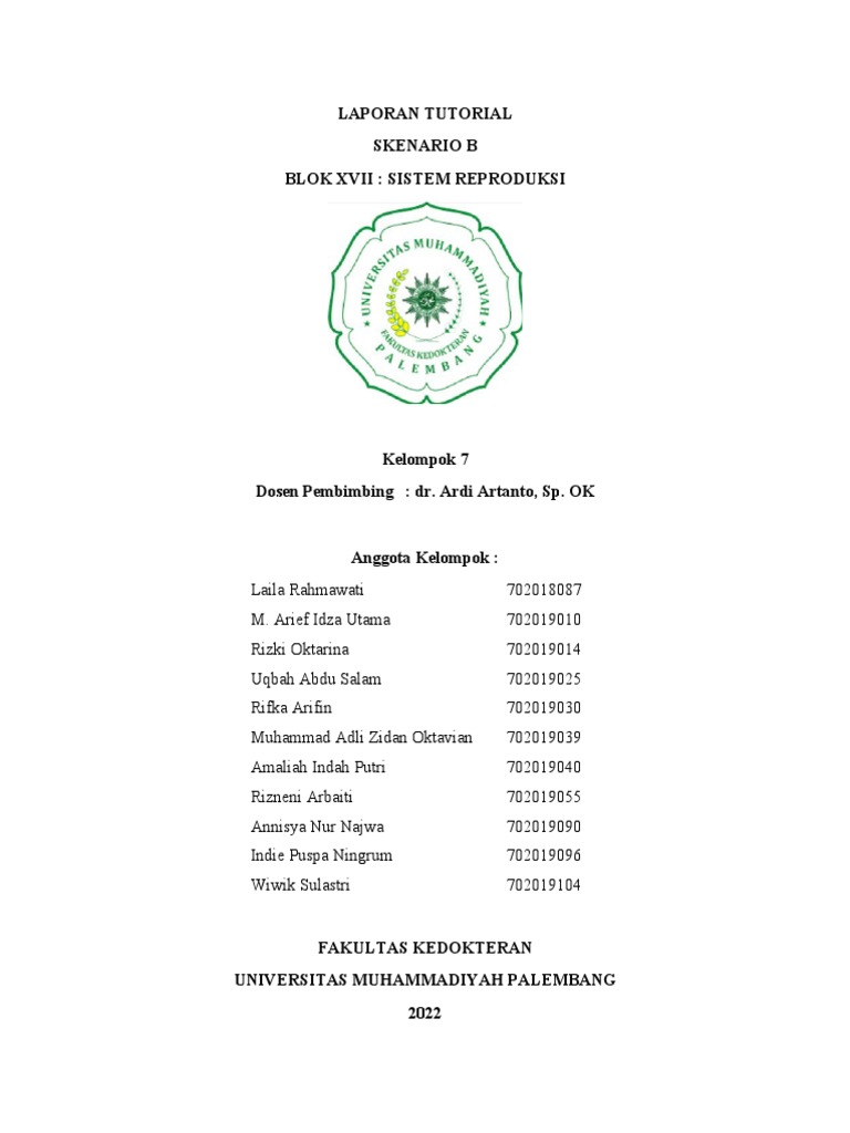 LAPORAN TUTORIAL SKEN B BLOK 17 2019 Salinan | PDF