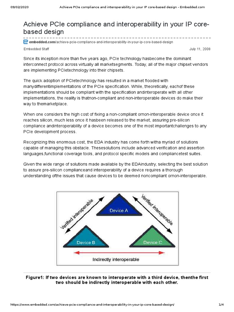 Achieve Pcie Compliance And Interoperability In Your Ip Core Based Design Joshua Filliater