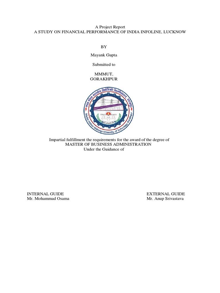 A Study On Financial Performance of India Infoline Limited, Lucknow ...