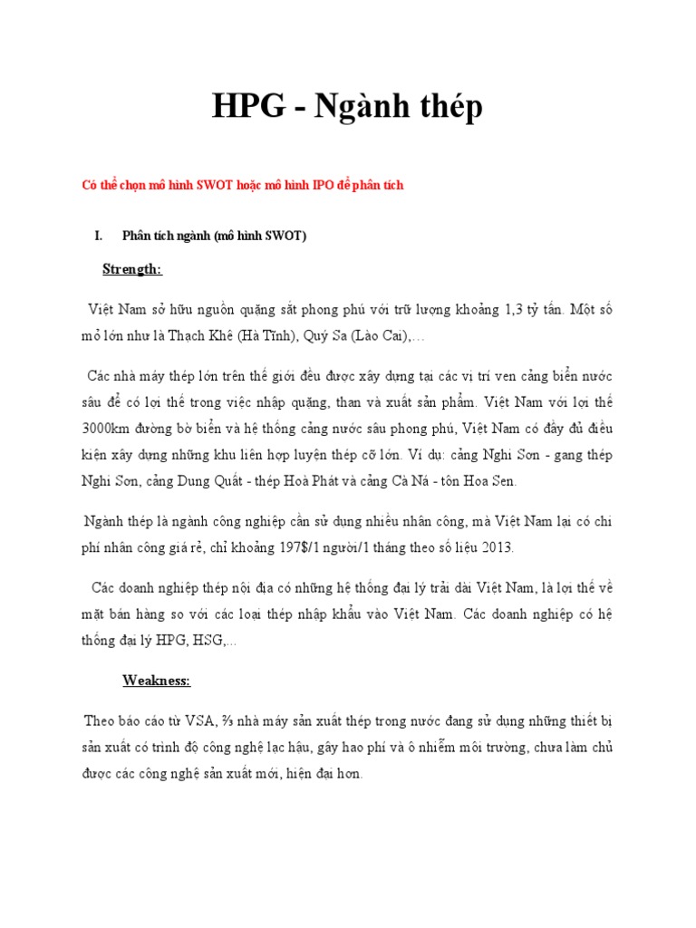 STU - HPG - Ngành Thép | PDF