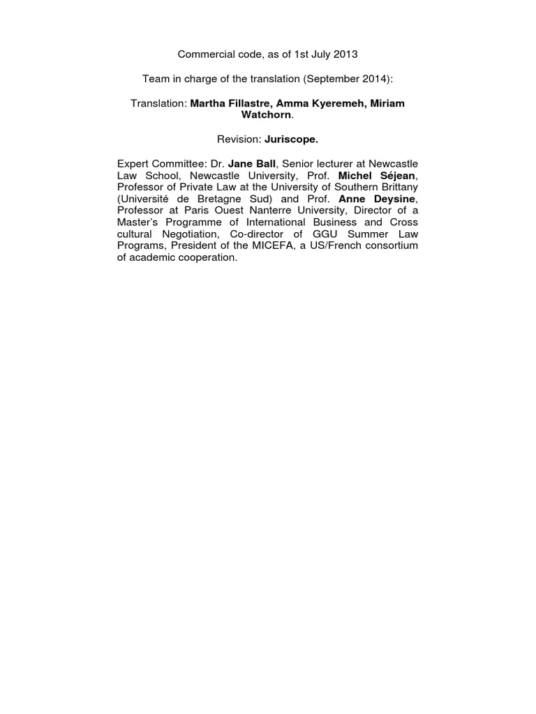 Code Commerce Part L en 20130701 | Descargar gratis PDF | Balance Sheet ...