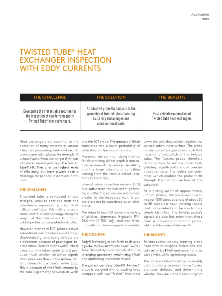 Twisted Tube Heat Exchanger Inspection With Eddy Currents 1629310798 ...
