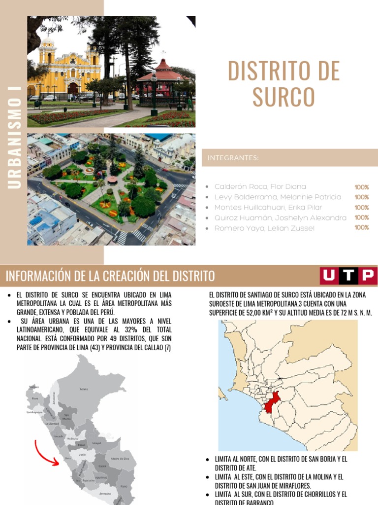 Distrito de Surco Grupo 5 - Urbanismo | PDF