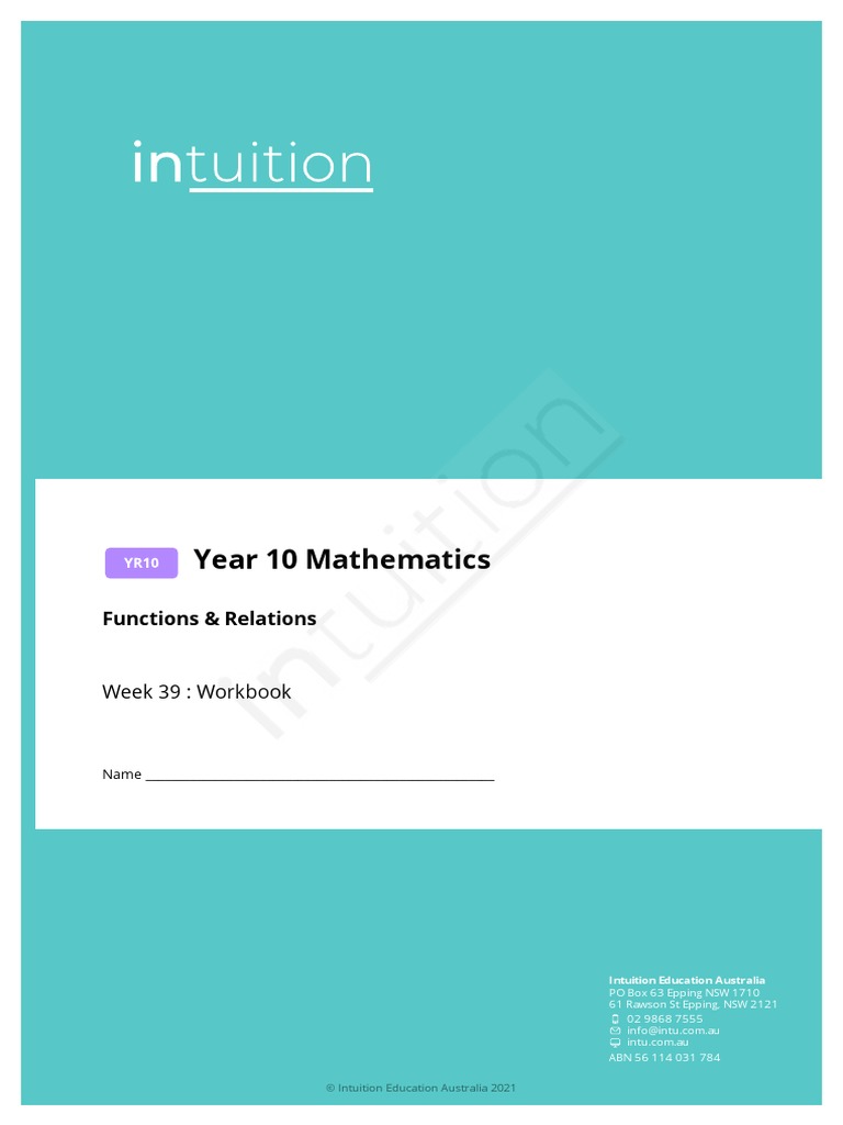 Yr10 39 Functions and Relations Workbook | PDF | Function (Mathematics ... Yr10 39 Functions and Relations Workbook | PDF | Function (Mathematics ...