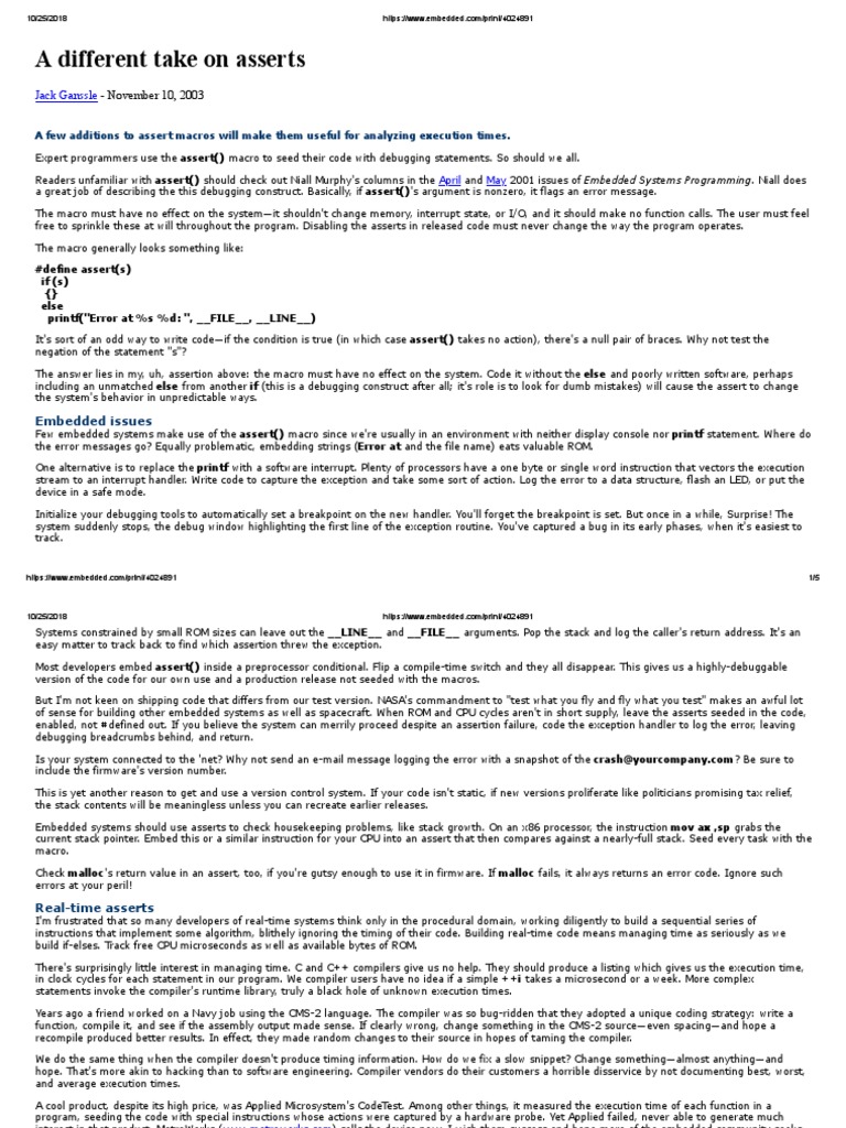 Enhancing Assert Macros For Debugging Pdf Debugging Embedded System 3333