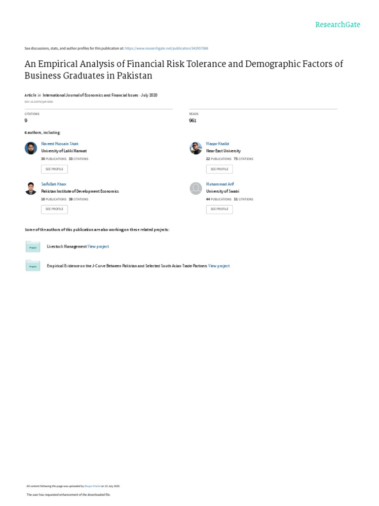 Business Grads' Risk Tolerance Study | PDF | Dummy Variable (Statistics ...