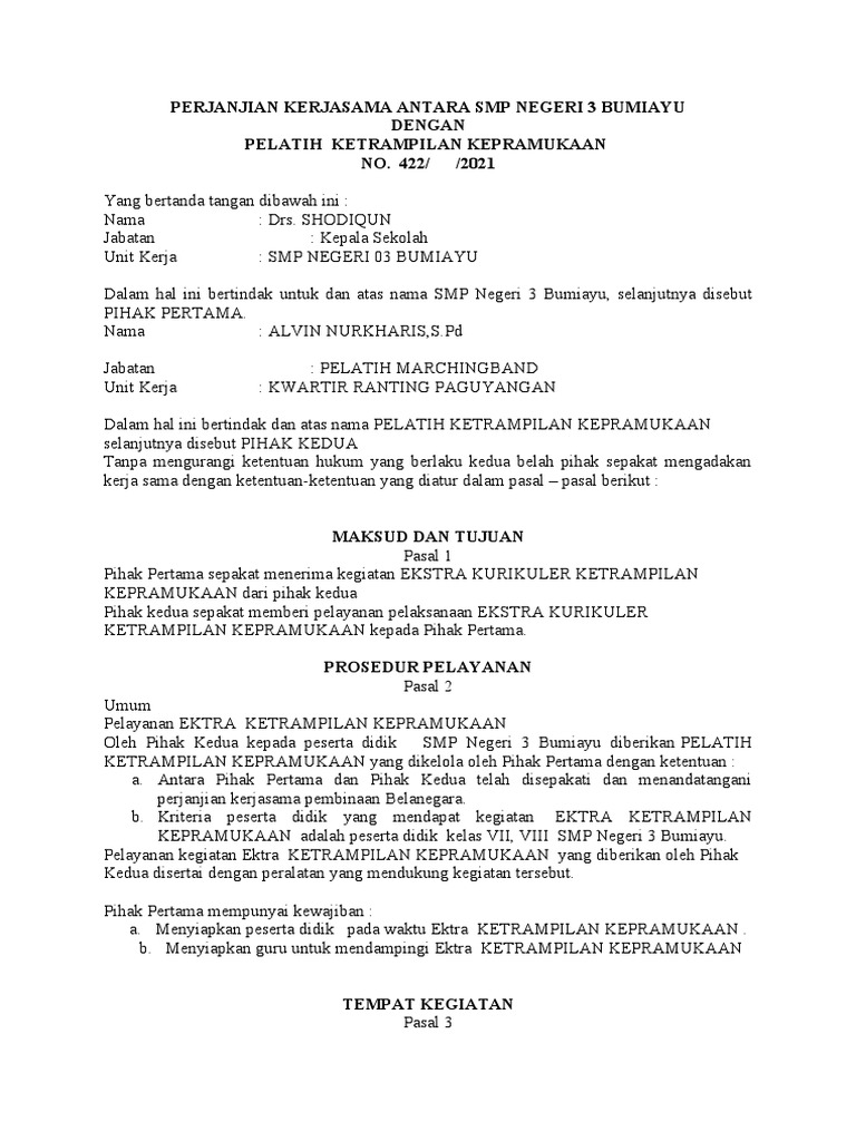 Mou Pramuka | PDF | Hukum