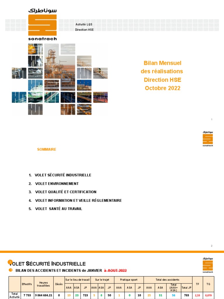 Présentation RBM Direction HSE-LQS Octobre 2022.R1 | PDF | Sécurité | Sciences de la santé