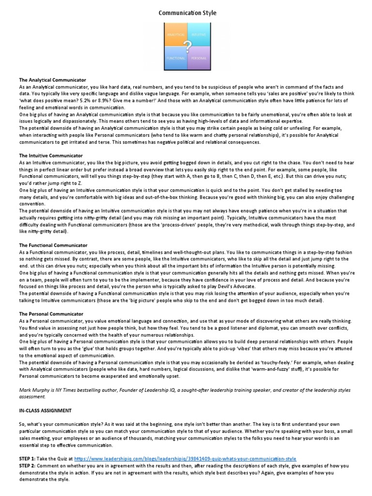 The Functional Communicator | PDF | Communication | Intuition