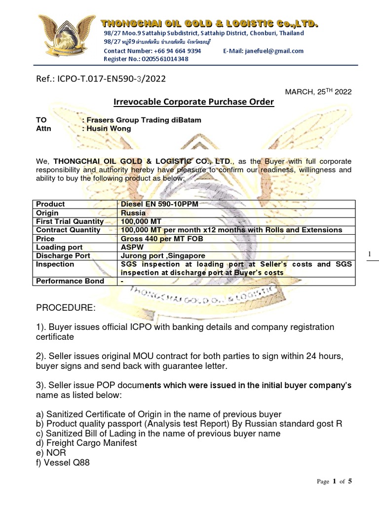 ICPO EN590 FraserGroup | PDF | Fuel Oil | Chemistry